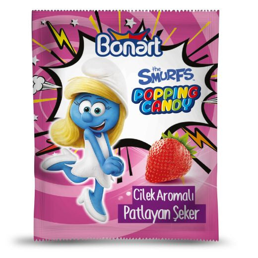 Jellyman Bonart Smurfs Popping Candy Strawberry Flavored (12x4Gx40 ...
