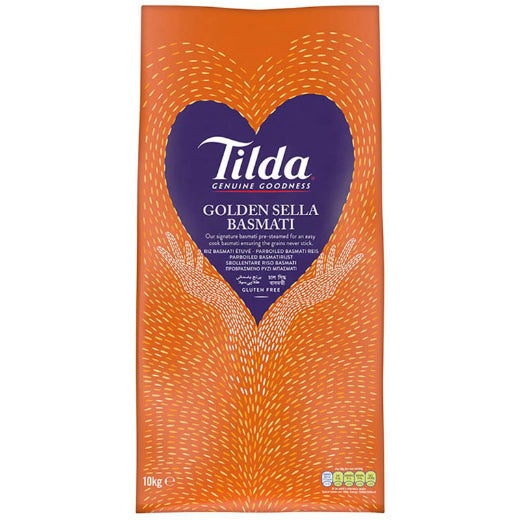Tilda Golden Sella Basmati Rice – 10kg (Orange Bag) – Aytac Foods Wholesale