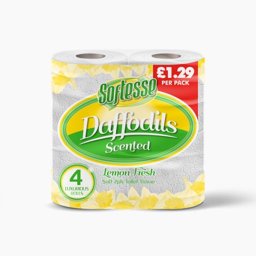 SOFTESSE TT 2 PLY Daffodils Lemon 10x4(Rolls) – Aytac Foods Wholesale