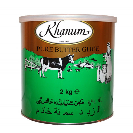 Khanum Pure Butter Ghee 2kg Pack of 6 – Aytac Foods Wholesale