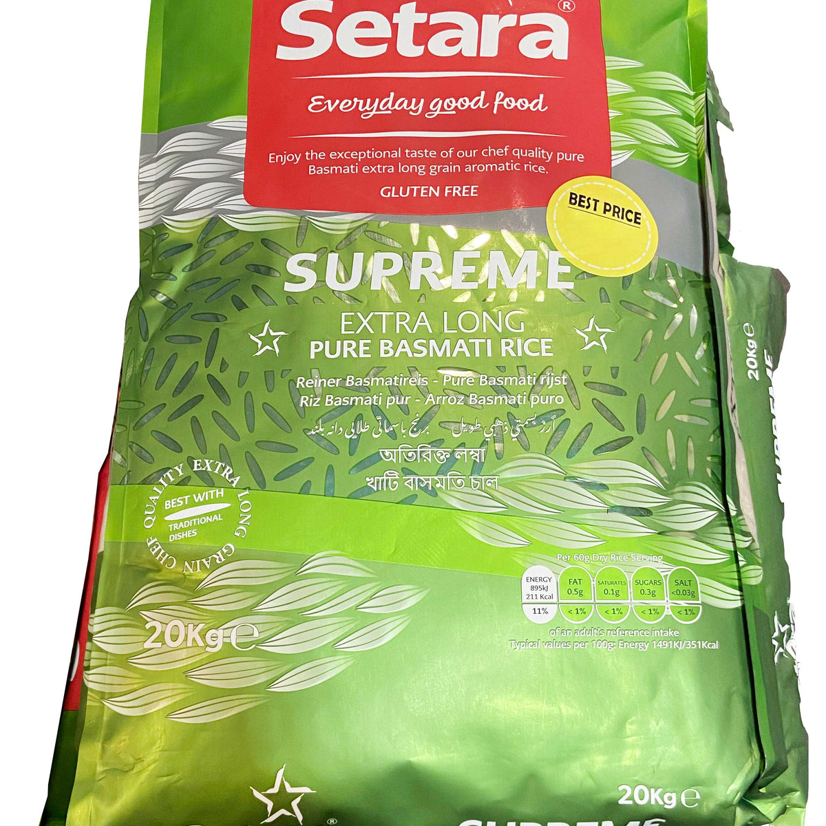 Setara Supreme Long Grain Basmati Rice 20kg – Aytac Foods Wholesale