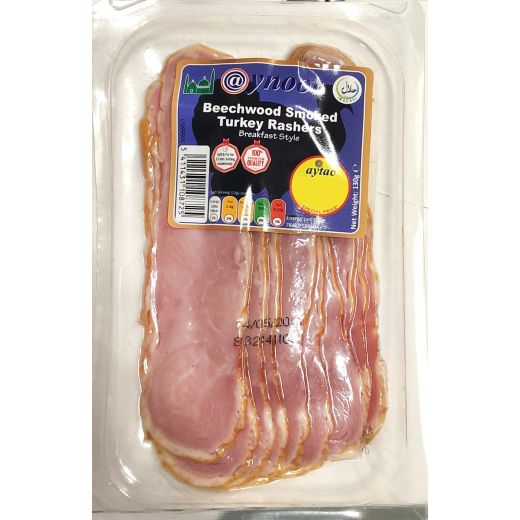 Aynoor Sliced Smoked Turkey Rashers Breast 130Gx10 – Aytac Foods Wholesale
