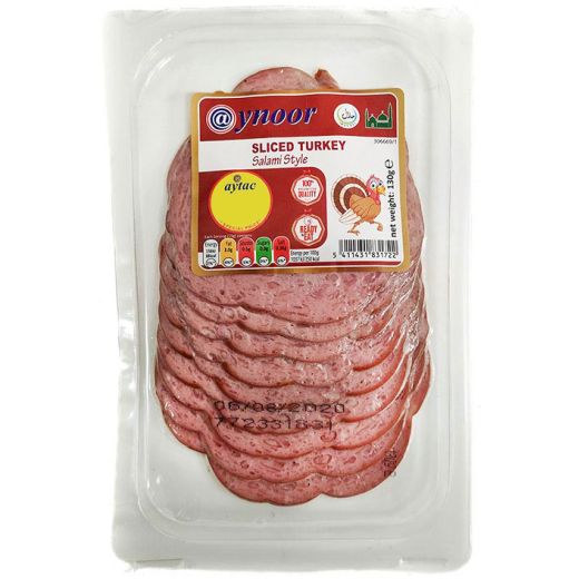 Aynoor Sliced Turkey Salami Style 130Gx10 – Aytac Foods Wholesale