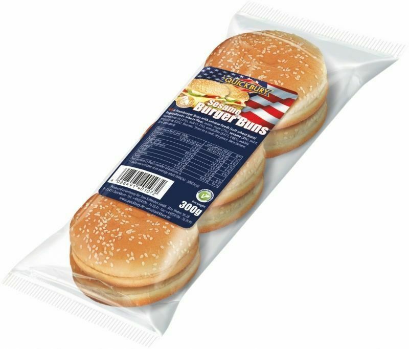 Quickbury Burger Buns Sesame 300Gx8 – Aytac Foods Wholesale